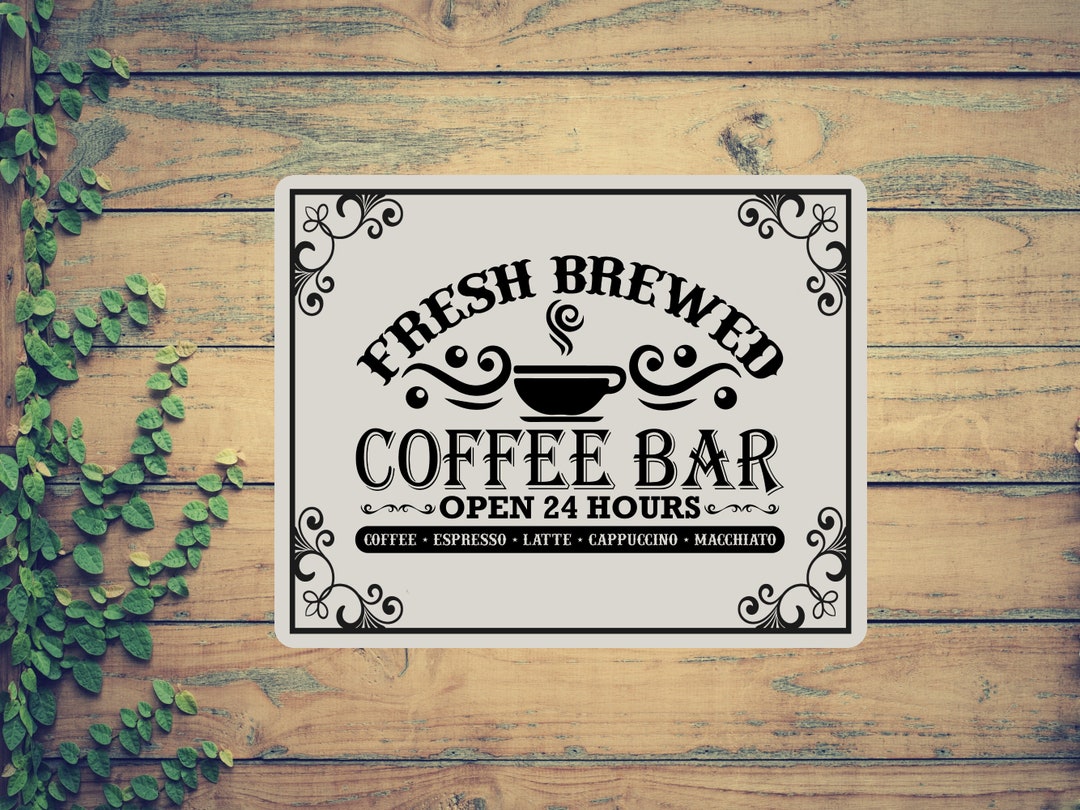 Coffee Bar Sign, Kitchen Sign, Farmhouse Wall Art, Rustic Home Decor ...