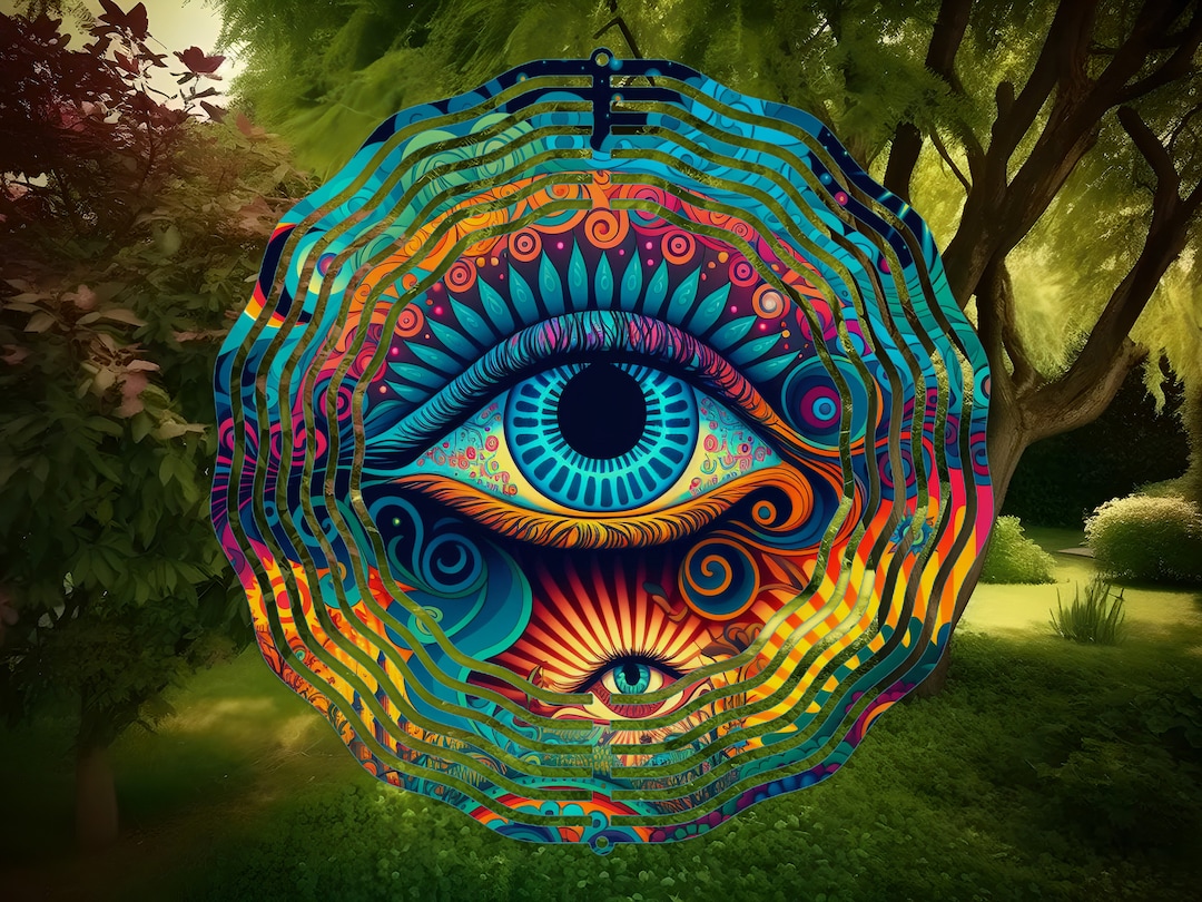 Trippy Eye Wind Spinner, Yard Decor, Psychedelic Decor, Outdoor Garden ...