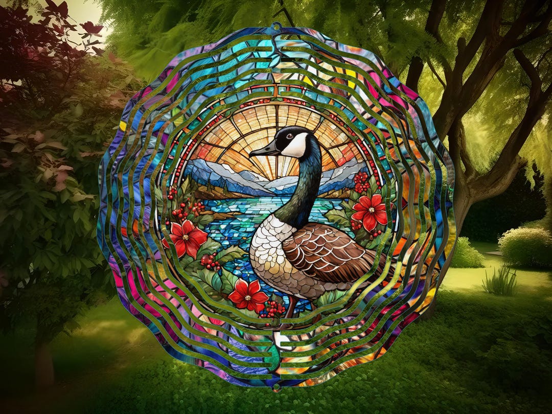 Canada Goose Stained Glass Wind Spinner, Outdoor Garden Decor, Yard ...