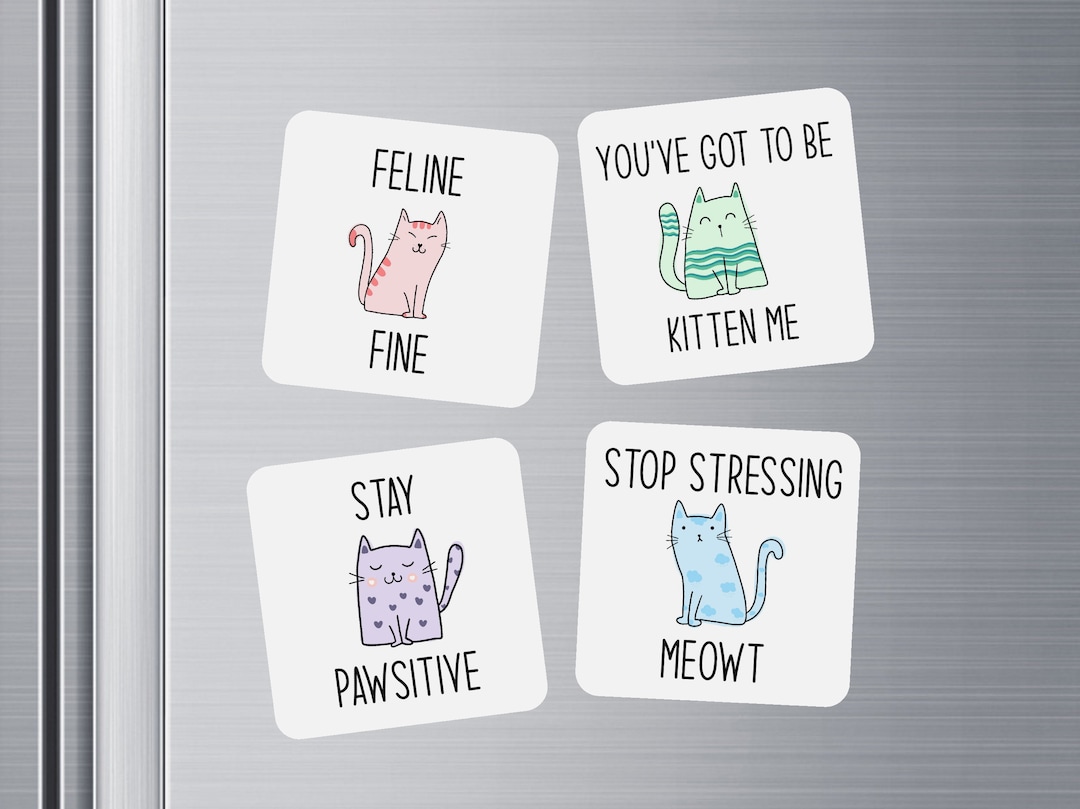 Funny Cat Magnet, Positive Quotes, Cheer up Gifts for Women, Mental ...
