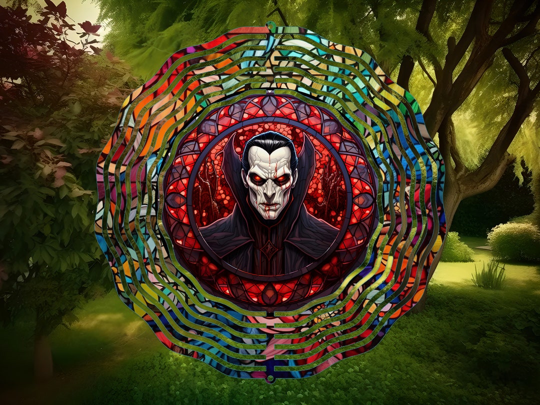 Vampire Stained Glass Wind Spinner, Vampire Gifts, Fall Decor for Yard ...