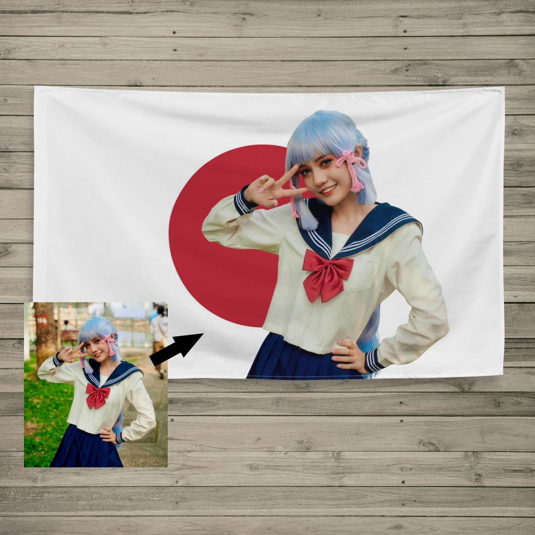 Japan Flag Custom, Jpop Merch, Personalized Flag, Photo Wall Decor ...