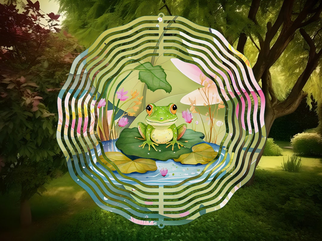 Frog Wind Spinner, Yard Decor, Outdoor Garden Decor, Deck Decorations ...