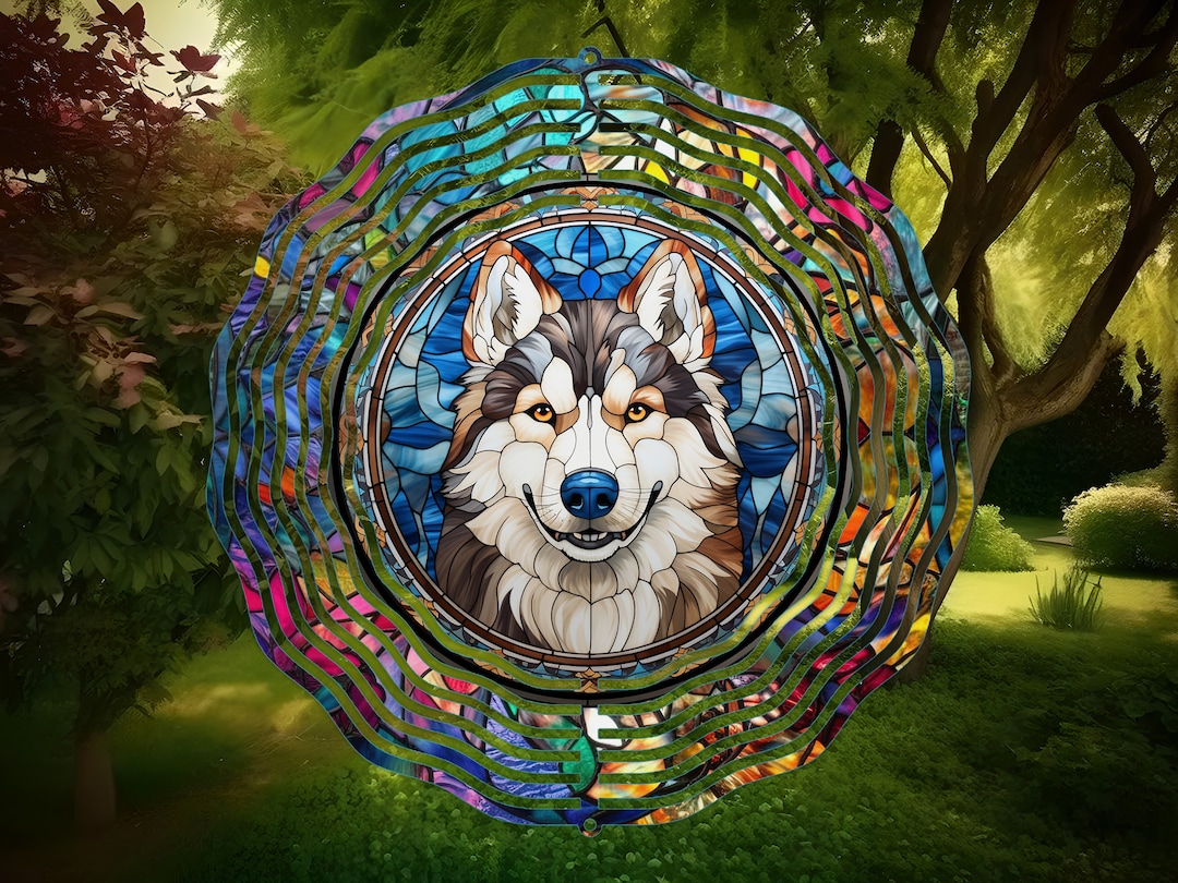 Husky Wind Spinner, Dog Yard Decor, Outdoor Garden Decor, Deck Decor ...