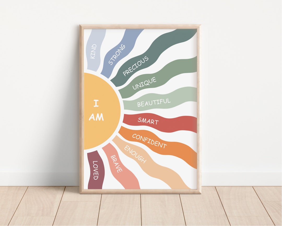 Affirmations Poster for Kids, Nursery Wall Art, Positive Quotes Print ...