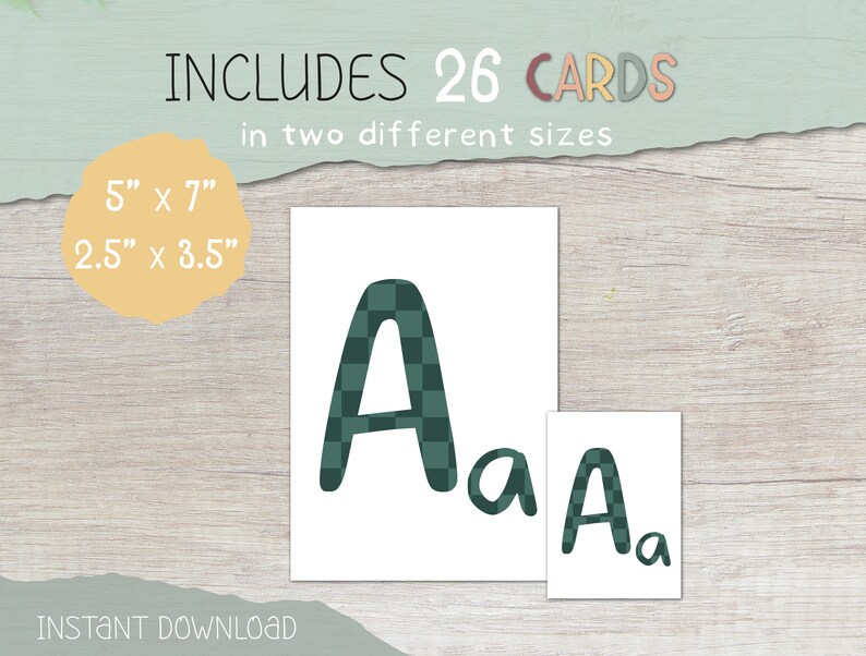 Alphabet Flash Cards for Kids Printable Educational Flash Cards ...