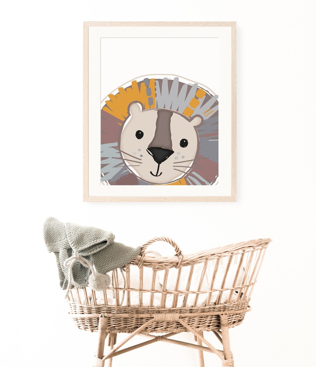 Wall Art Lion Nursery Poster Safari Animals Print Lion Abstract ...