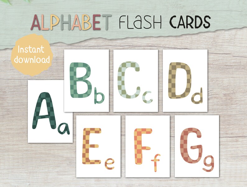 Alphabet Flash Cards for Kids Printable Educational Flash Cards ...