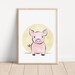 Pig Printable, Baby Pig Poster, Watercolor Piglet, Farm Nursery Theme ...
