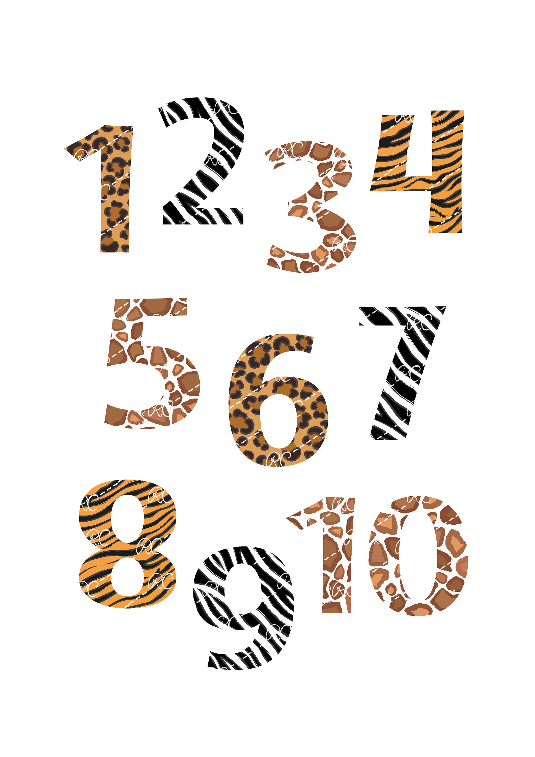 Numbers Poster | Safari Nursery Print | Educational Wall Art | Jungle ...