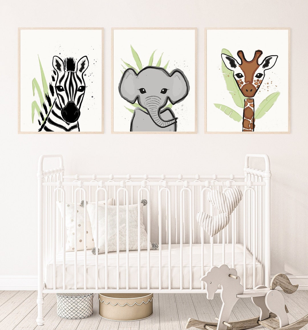 Set of 3 Safari Posters | Jungle Animals Nursery Decor | Zebra ...