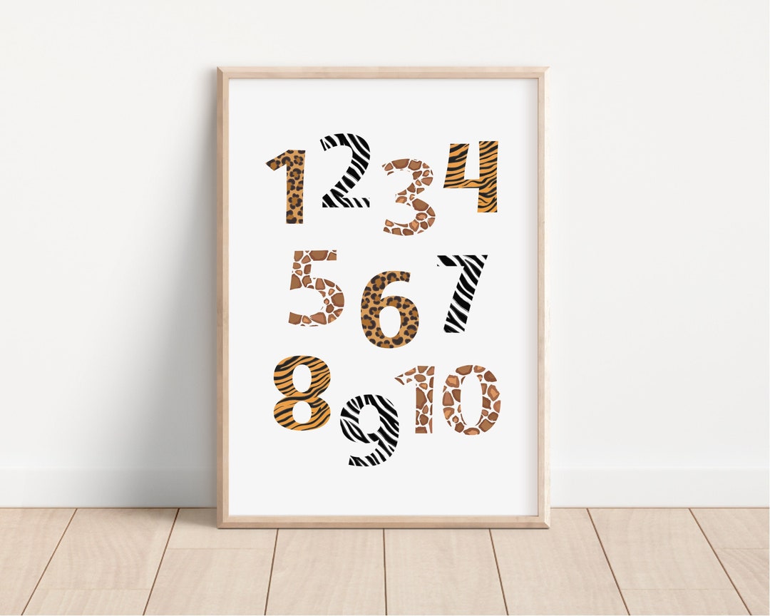 Numbers Poster | Safari Nursery Print | Educational Wall Art | Jungle ...
