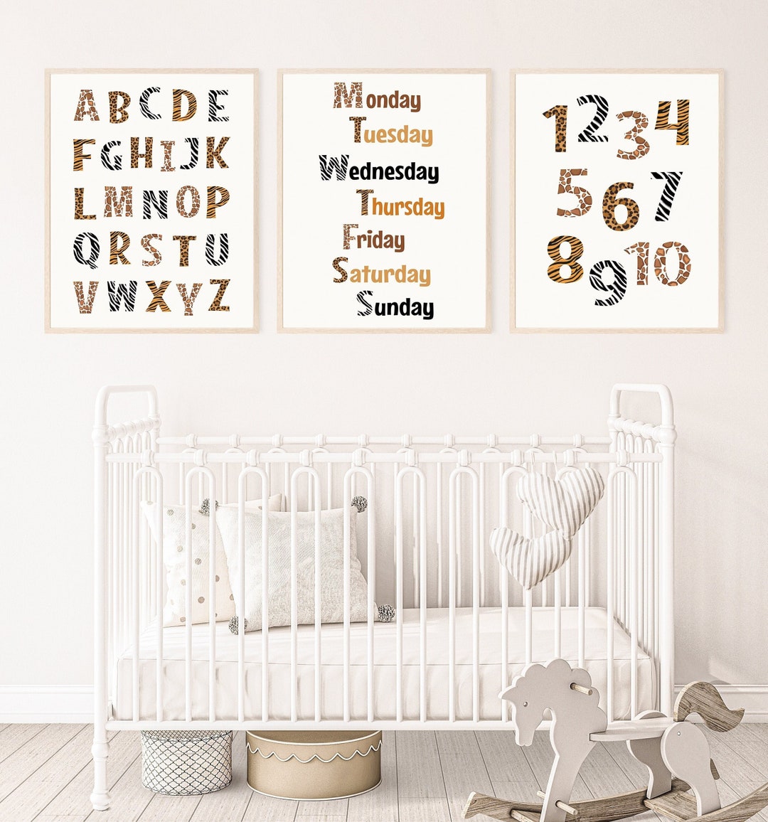 Prints Kids Educational Posters Alphabet Numbers and Days of the Week ...