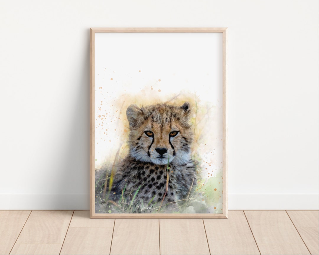 Cheetah Poster | Baby Cheetah Print | Watercolor Cheetah Art | Safari ...