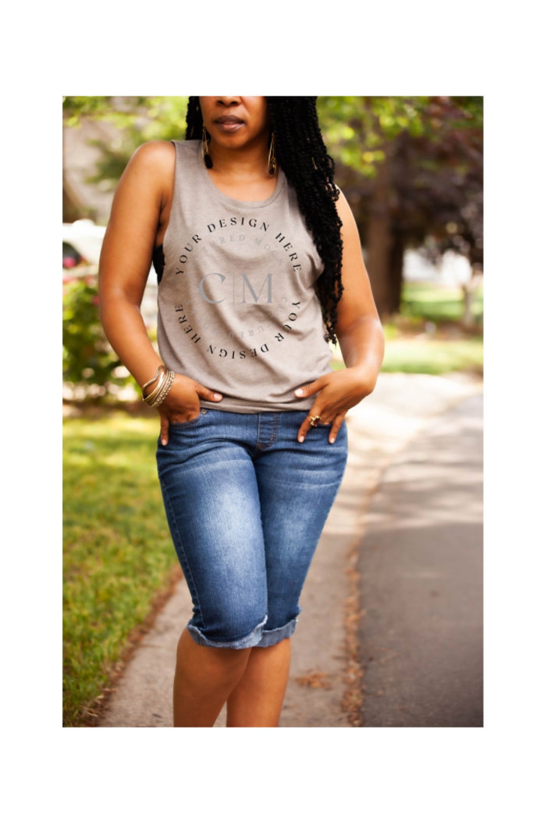 Festival Muscle Tank Top Mockup Next Level 5013 Black Model Mockup Ash ...