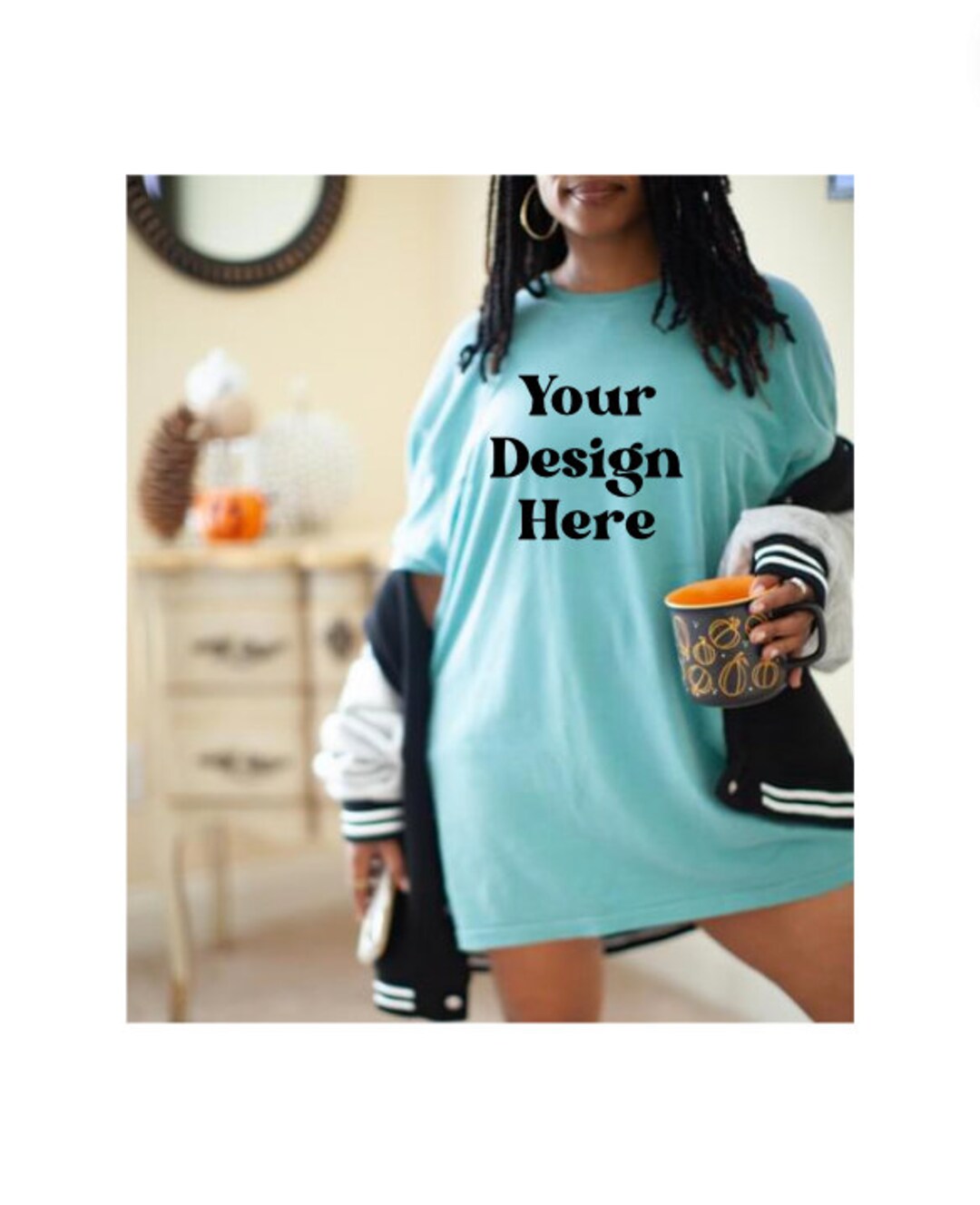 Comfort Colors C1717 Chalky Mint Shirt Mockup Übergroßes Mockup Chalky ...