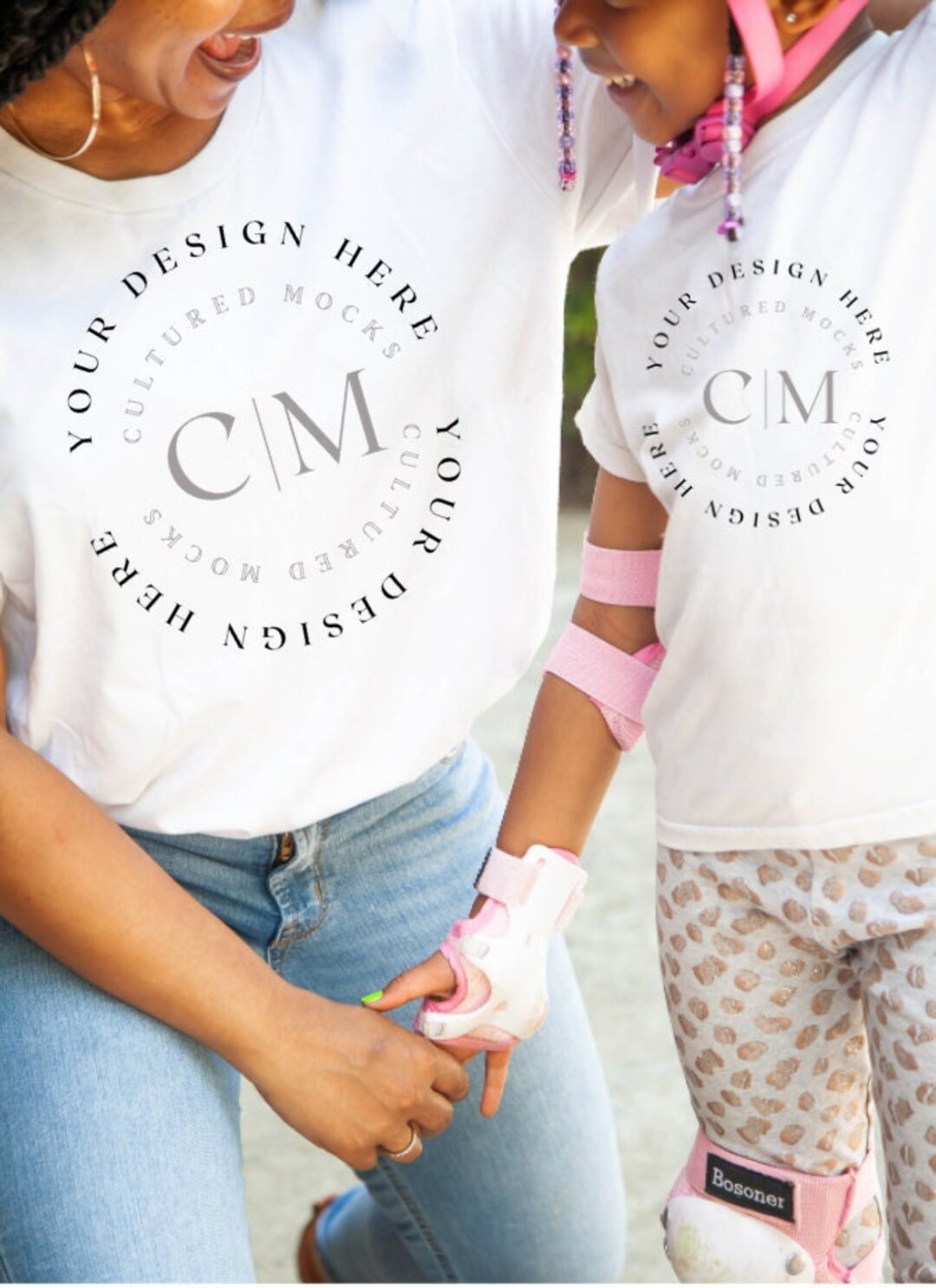 Mommy & Me Mock-up Family Shirt Mockup Matching Mother Daughter Mockup ...