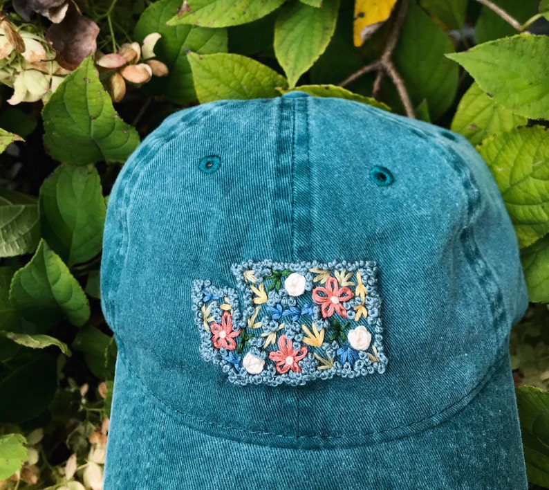 Hand Embroidered State Hat Embroidered Hat Hand - Etsy