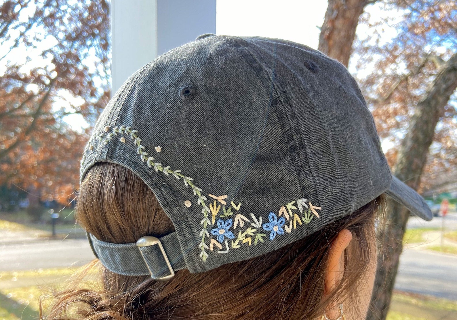 Hand Embroidered Floral Hat Floral Embroidery Flower Hat - Etsy