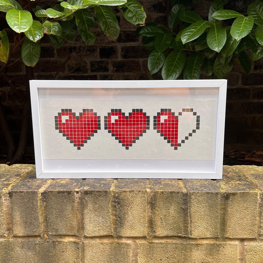 Retro Gaming Life Bar With Hearts Limited Edition Art Prints Gift - Etsy