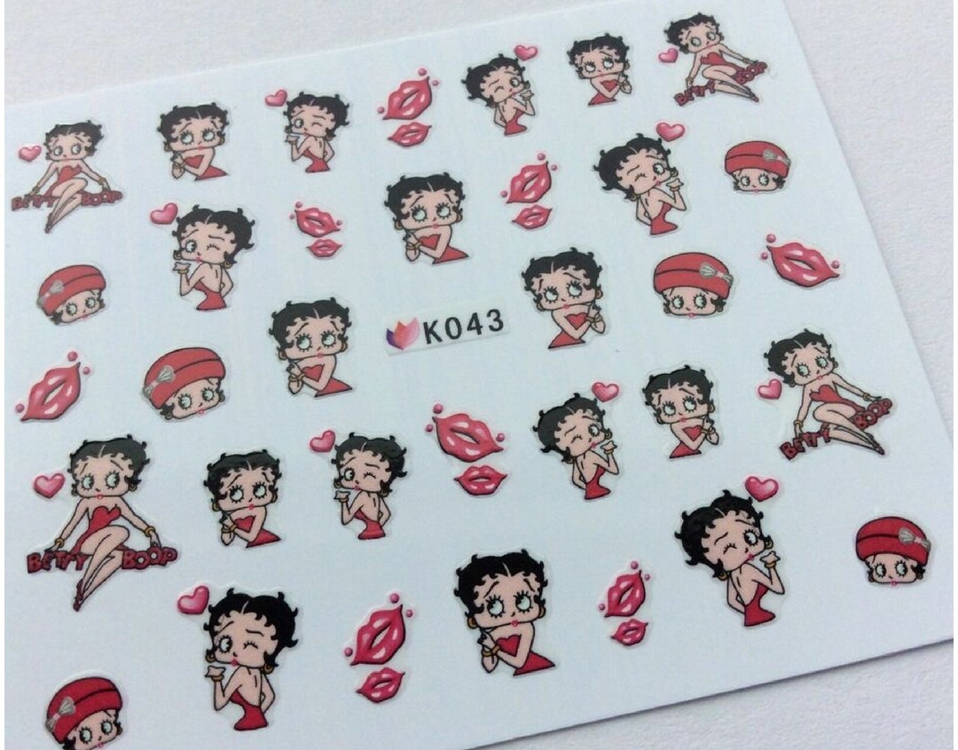 Nail Art 3D Decal Stickers Betty Boop Stars Sunglasses Shades Glam - Etsy