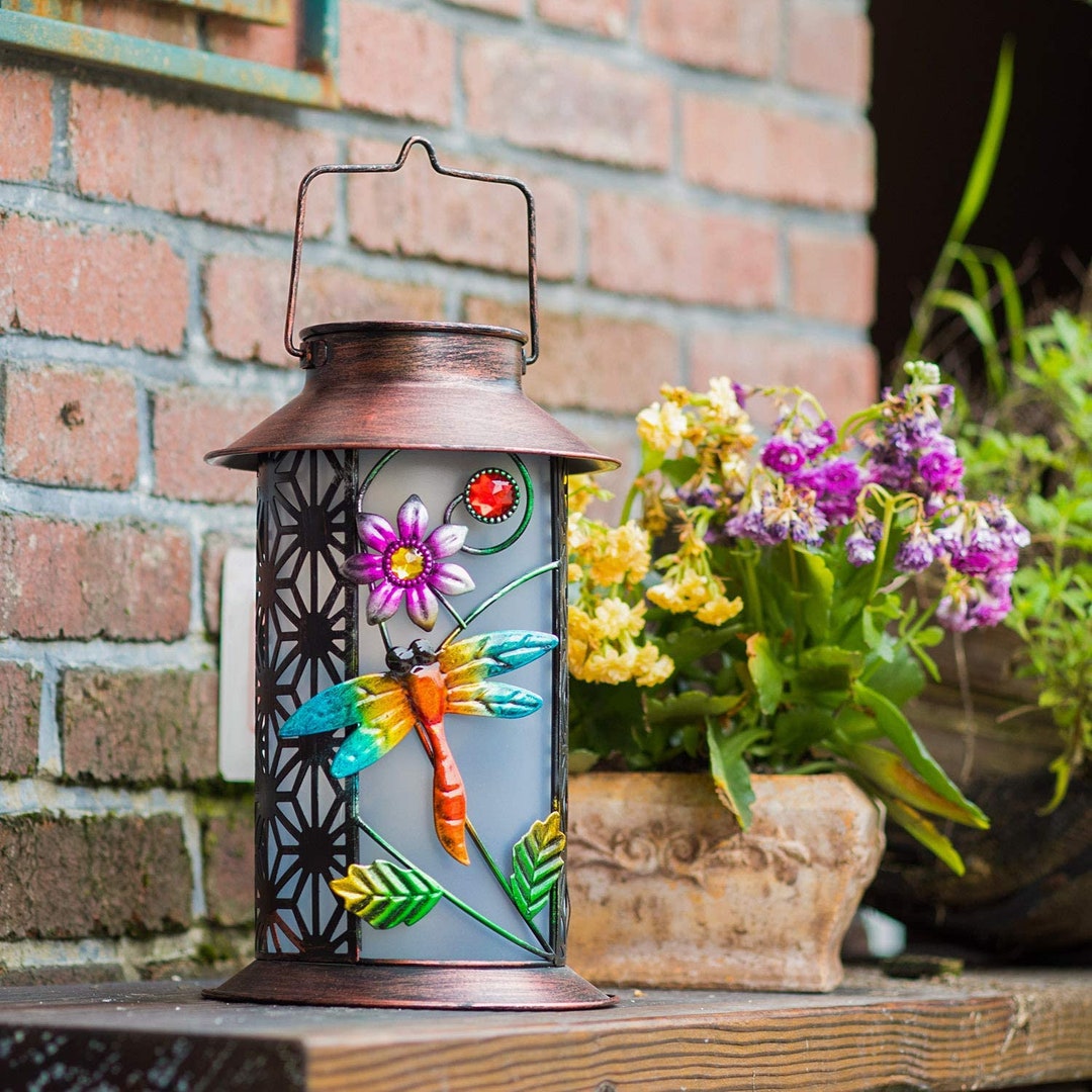 Outdoor Dragonfly Solar Lantern Lights - Etsy