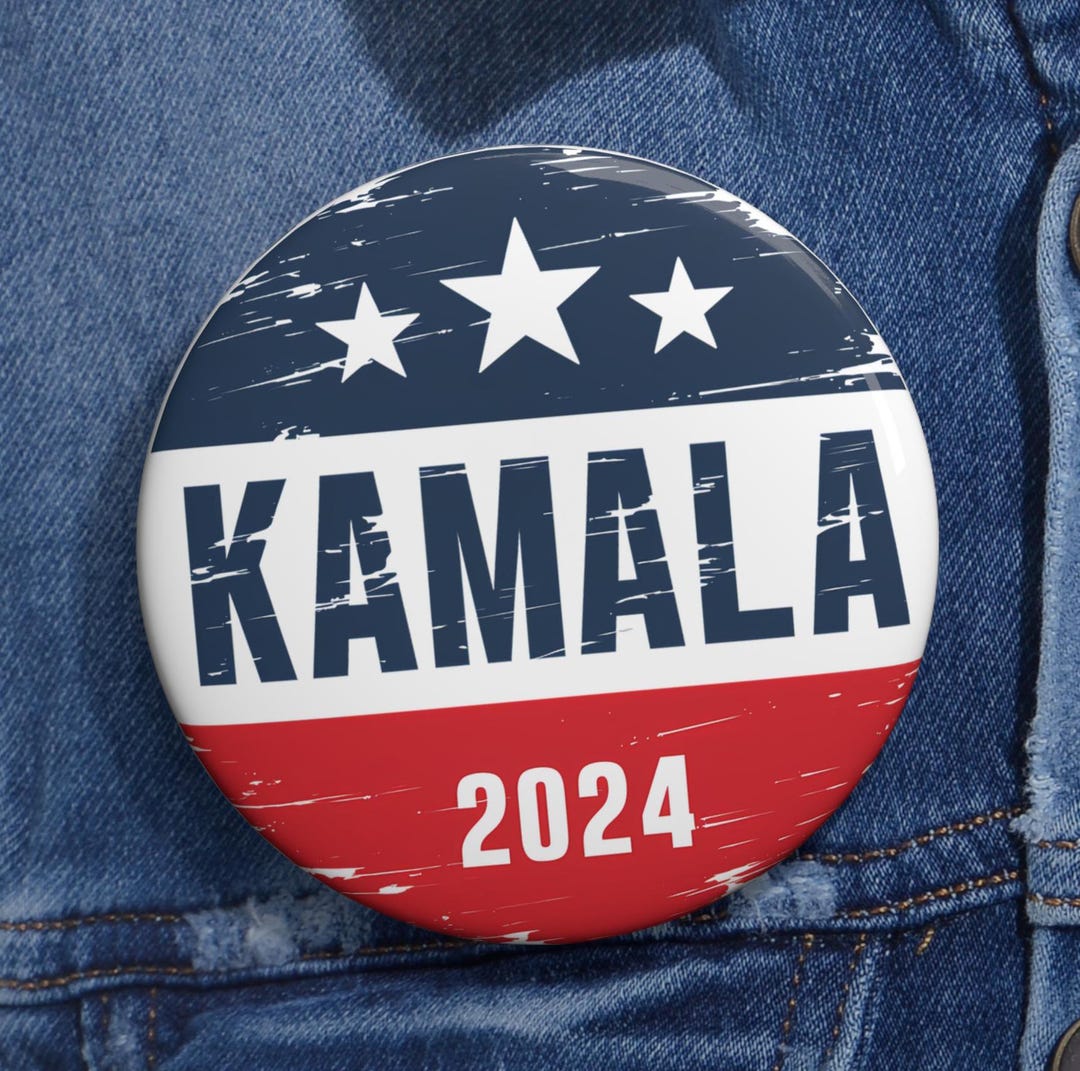 2024 Kamala Harris Pin Button, Political Campaign Pinback Badge ...