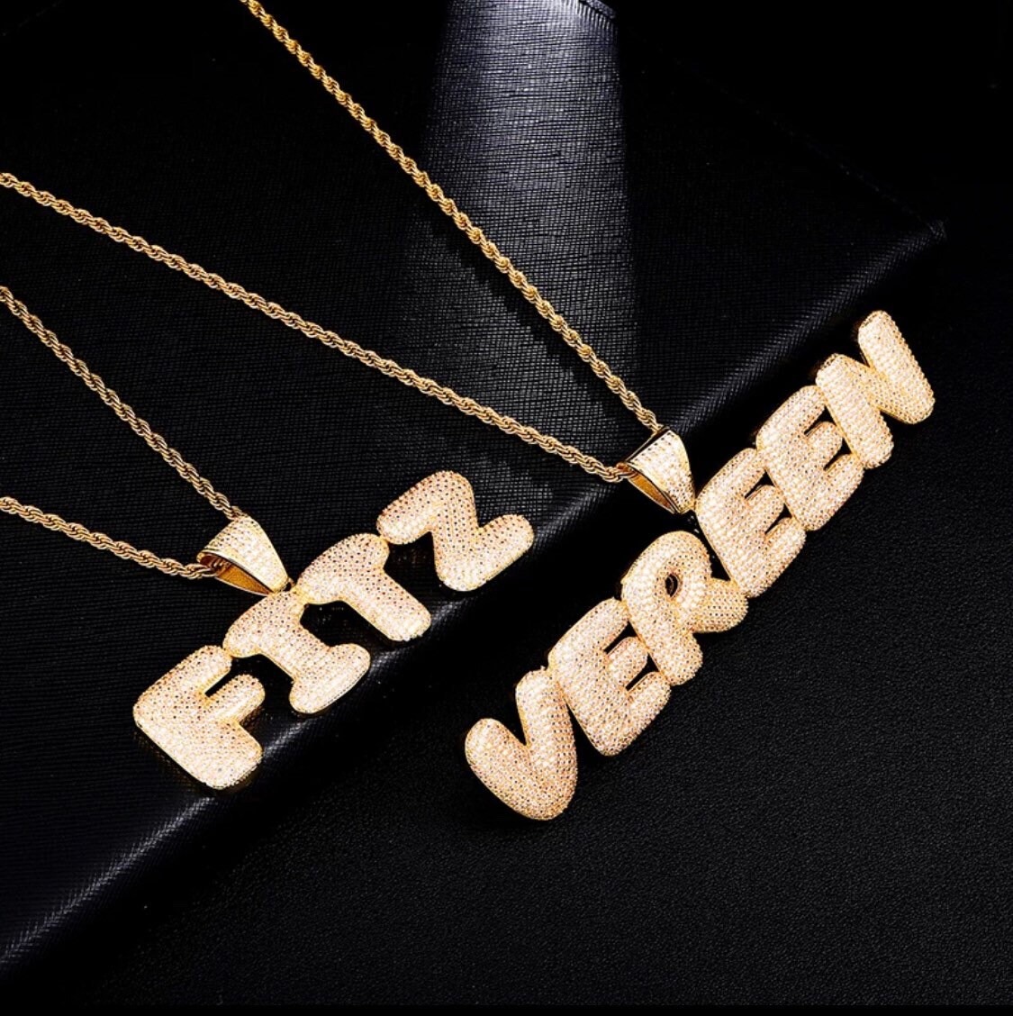Hip Hop Jewelry, Gift for Him/her, Custom Name Iced Out Pendants Bubble ...