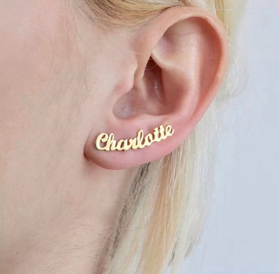Personalized Name Stud Earrings, Custom Stud Earrings, Custom Ear ...
