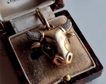 Diamond Bull Pendant - Etsy