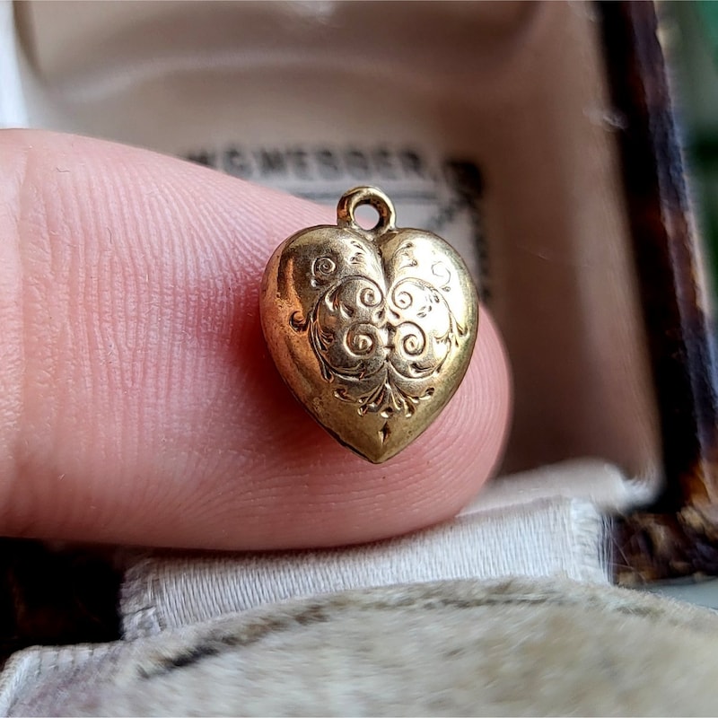Gold Heart Charm - Etsy