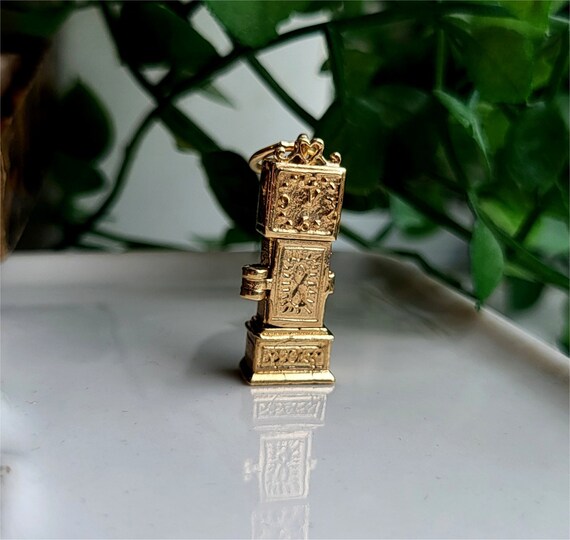 1973 RARE OPENING Vintage 9ct Gold Clock Tower Charm … - Gem