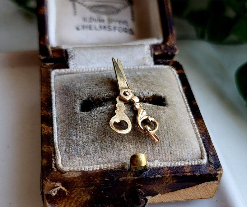 RARE Vintage 9ct Gold Scissors Charm / Vintage 9ct Gold Comb Charm ...