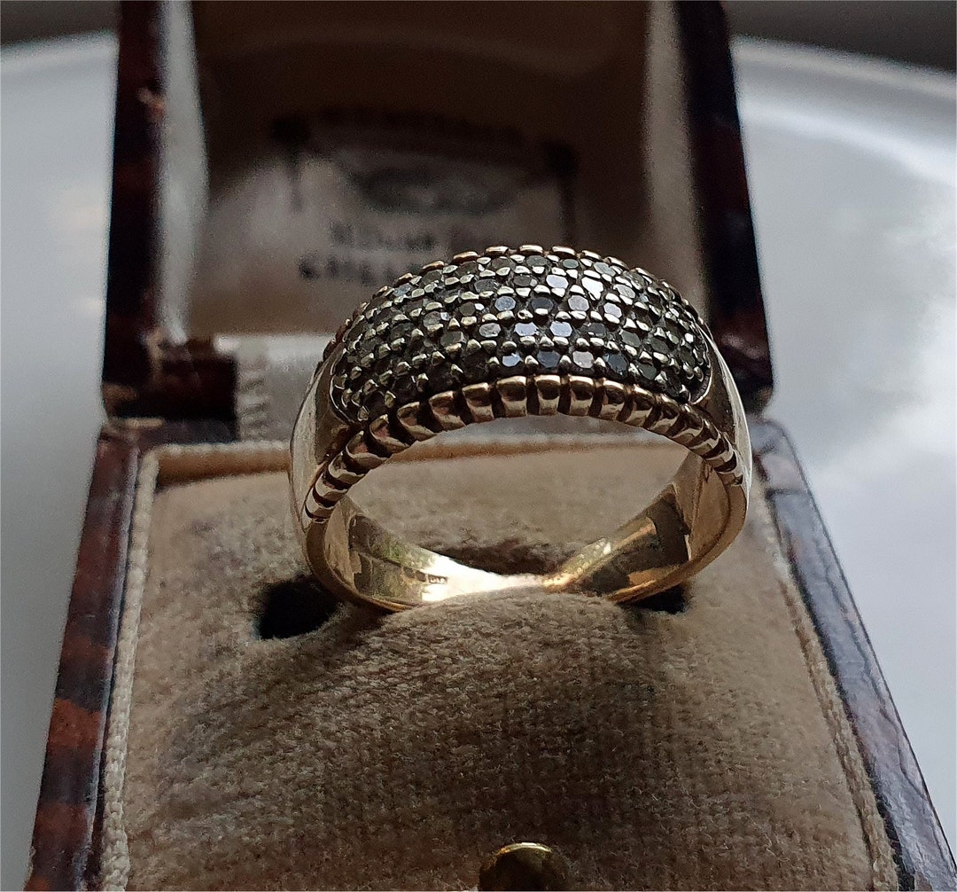 VERY RARE Vintage 9ct Gold Diamond Ring. 55 Sparkling DIAMONDS. - Etsy