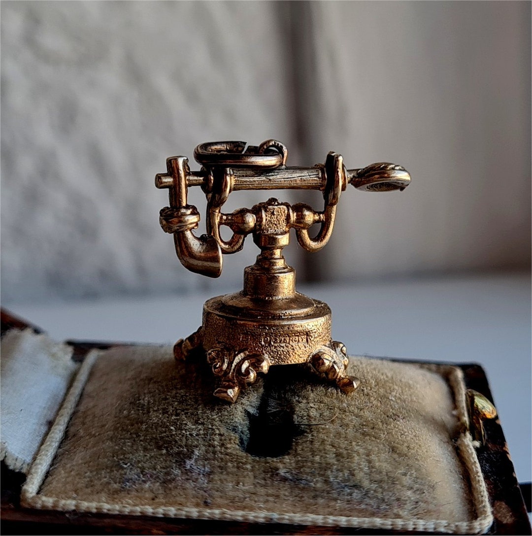 Vintage TURNING 9ct Gold Phone Charm, Vintage 9ct Telephone Charm - Etsy