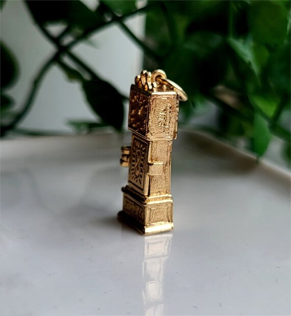 1973 RARE OPENING Vintage 9ct Gold Clock Tower Charm … - Gem