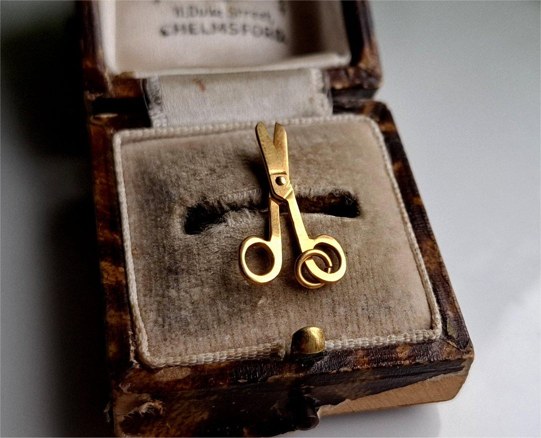 RARE 1960s Vintage 9ct Gold Scissors Charm FULLY HALLMARKED Hair ...