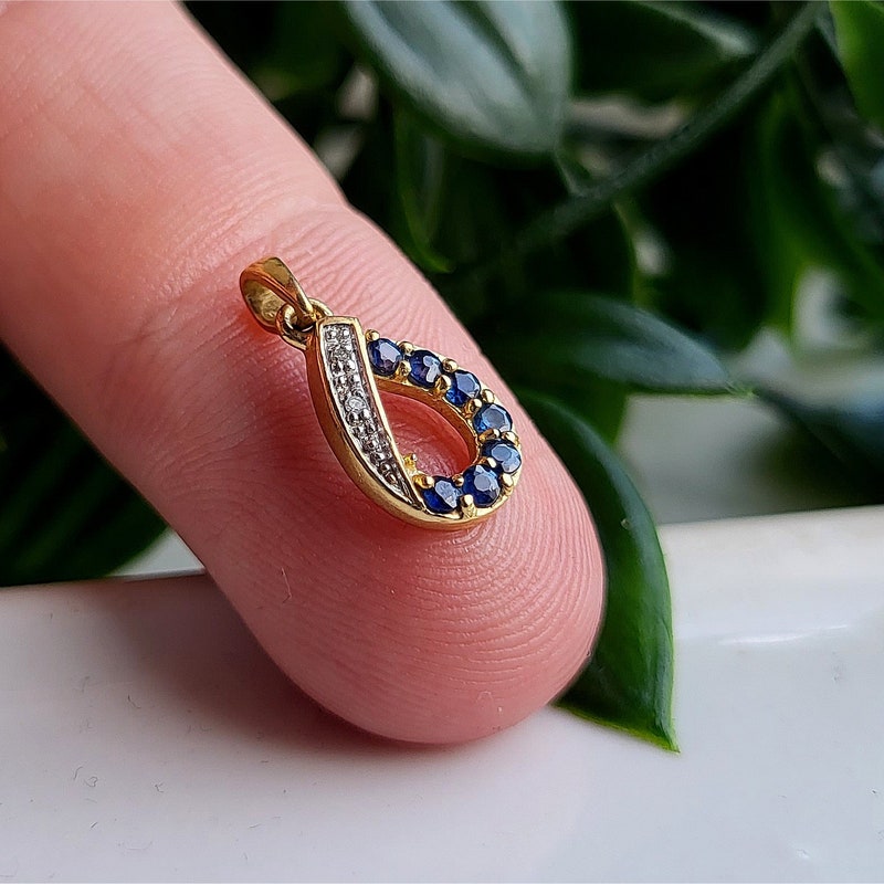 Sapphire Pendant - Etsy UK
