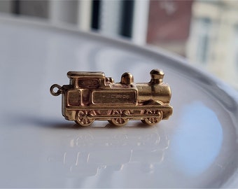 Gold Train Pendant - Etsy
