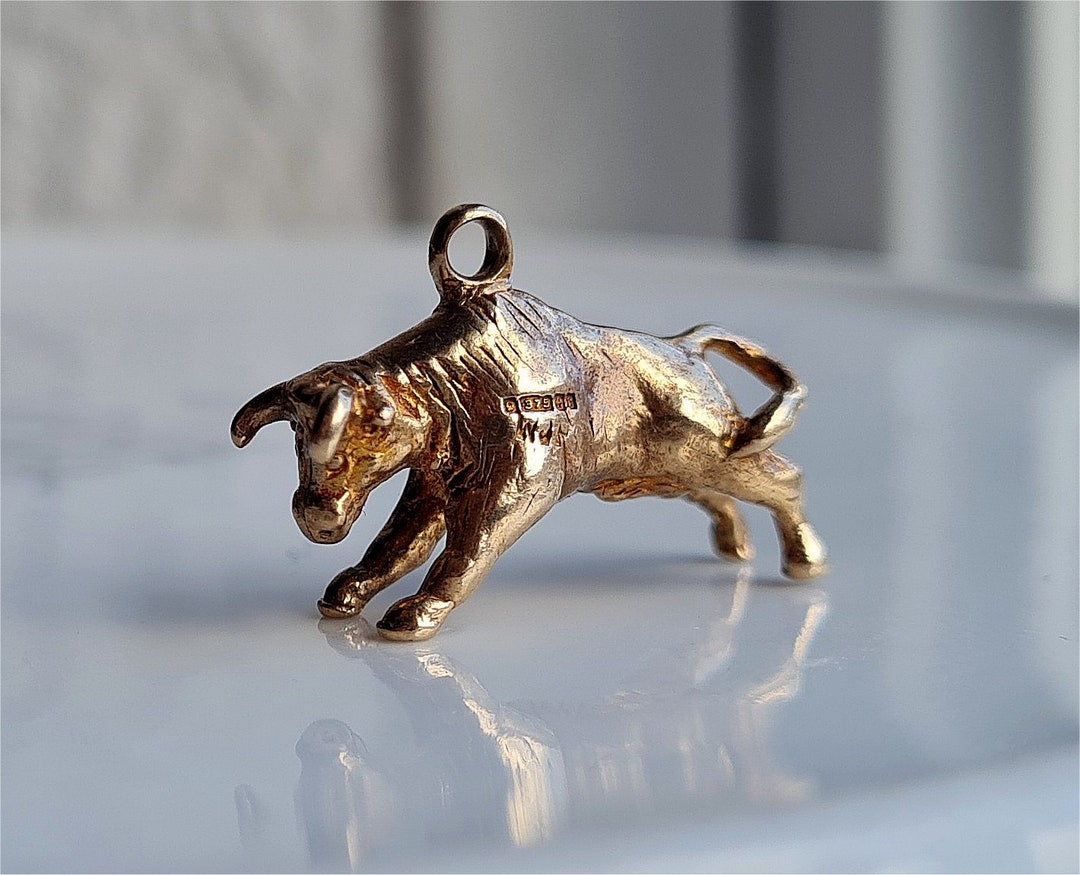 Large HEAVY Vintage 9ct Gold Bull Charm / Pendant. LOTS OF Detail - Etsy