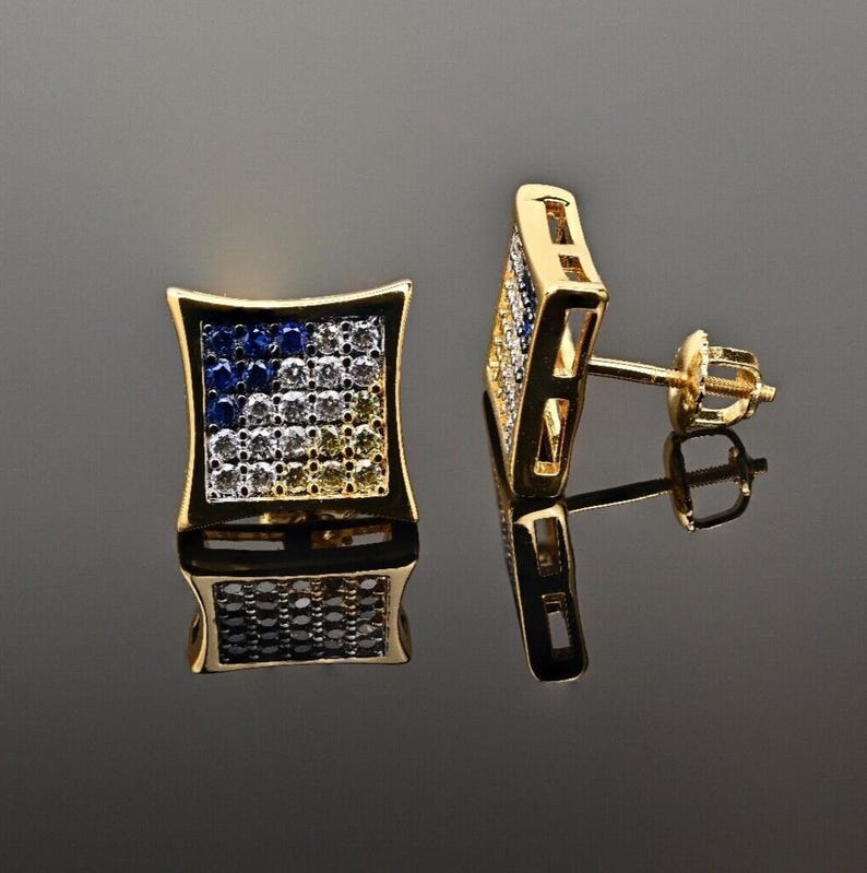 Lab Diamond Stud Earrings 14K Gold Filled 0.5ct. Micro Pave Set Screw ...