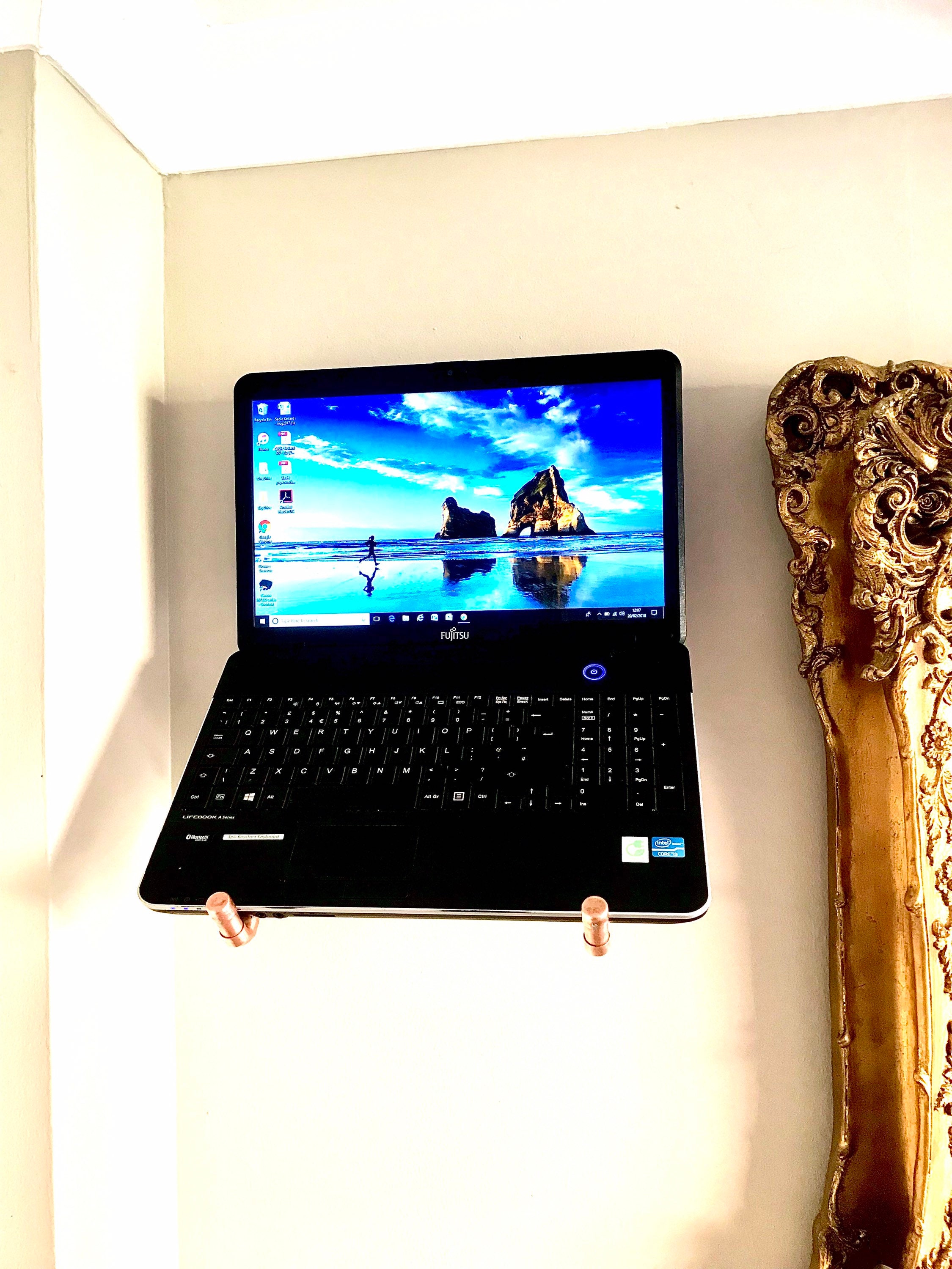 Laptop Stand Wall-hung Laptop or Notebook Stand Media Dock - Etsy UK