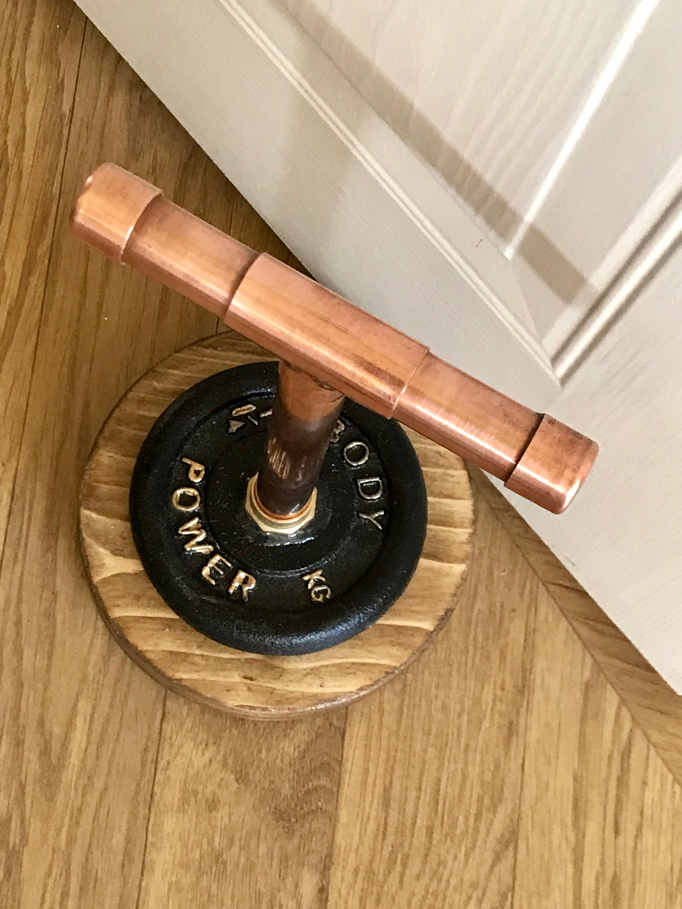 Door Stop Weight Copper and Iron Timber Based Door Stop - Etsy UK
