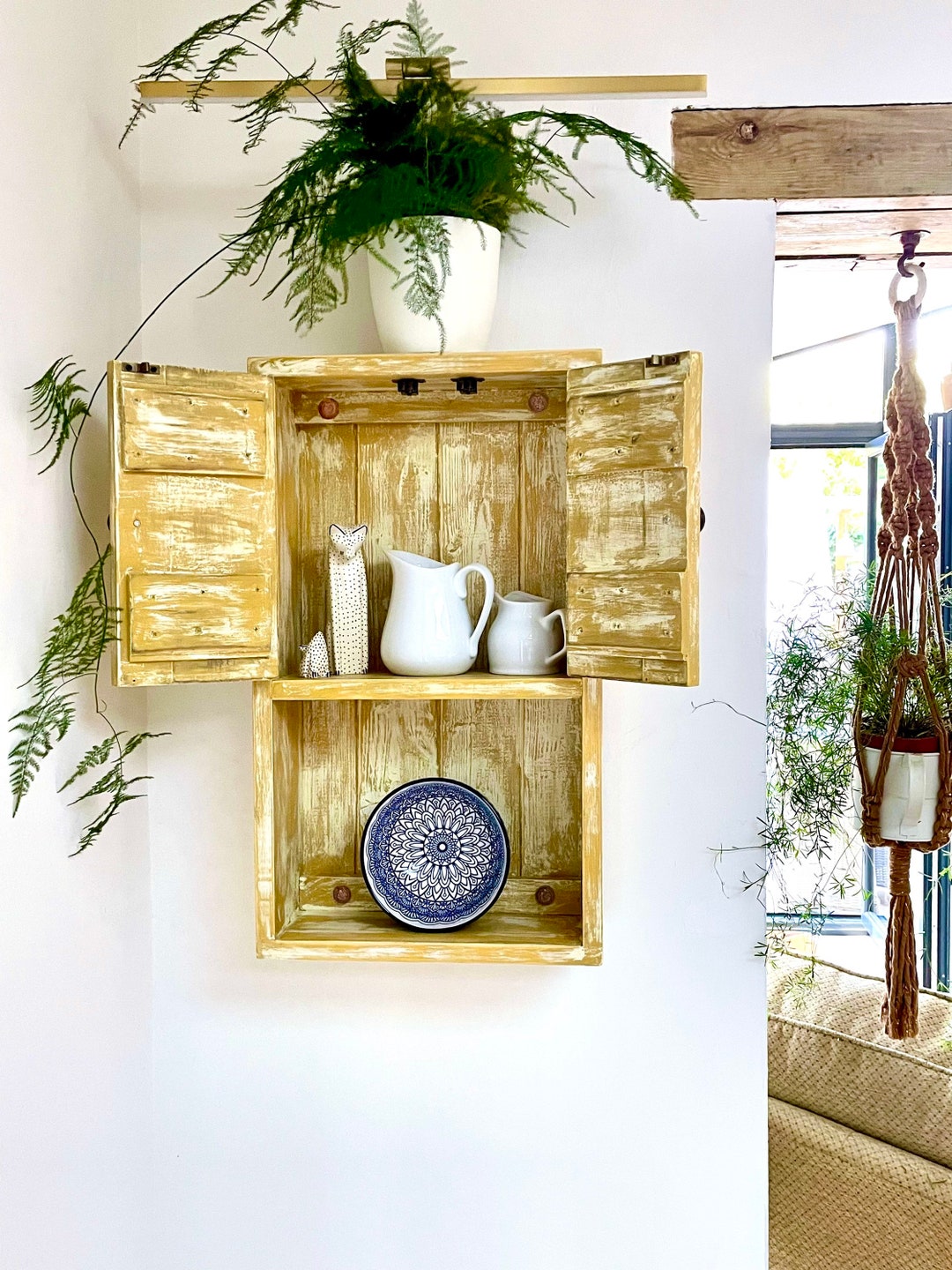 Handmade Cabinet, Wall Cabinet, Timber, Petite Country Style Cupboard ...