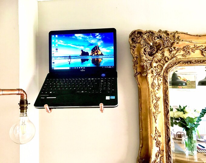 Laptop Stand, Wall-hung Laptop or Notebook Stand, Media Dock, Copper ...