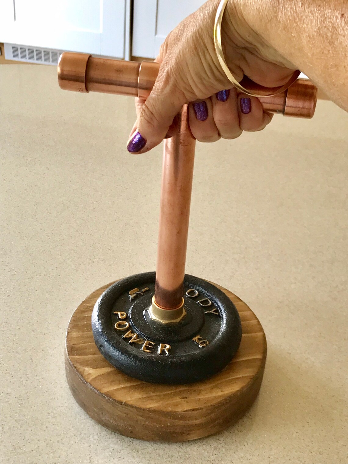 Door Stop Weight Copper and Iron Timber Based Door Stop - Etsy UK