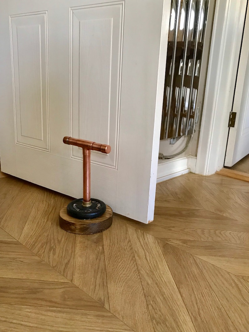 Door Stop Weight Copper and Iron Timber Based Door Stop - Etsy UK