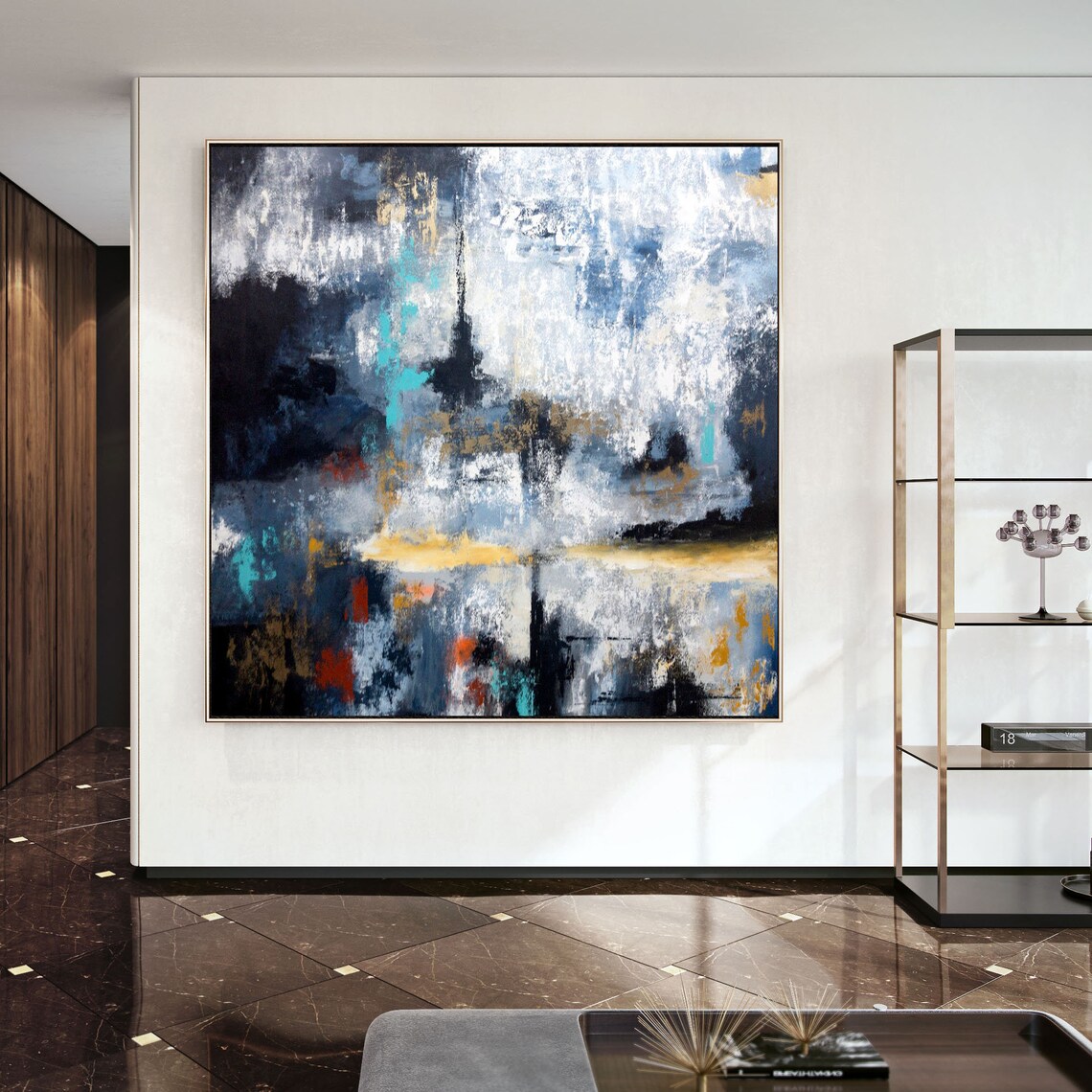 Oversized Wall Art Abstract Painting on Canvas, Apartment Decor ...