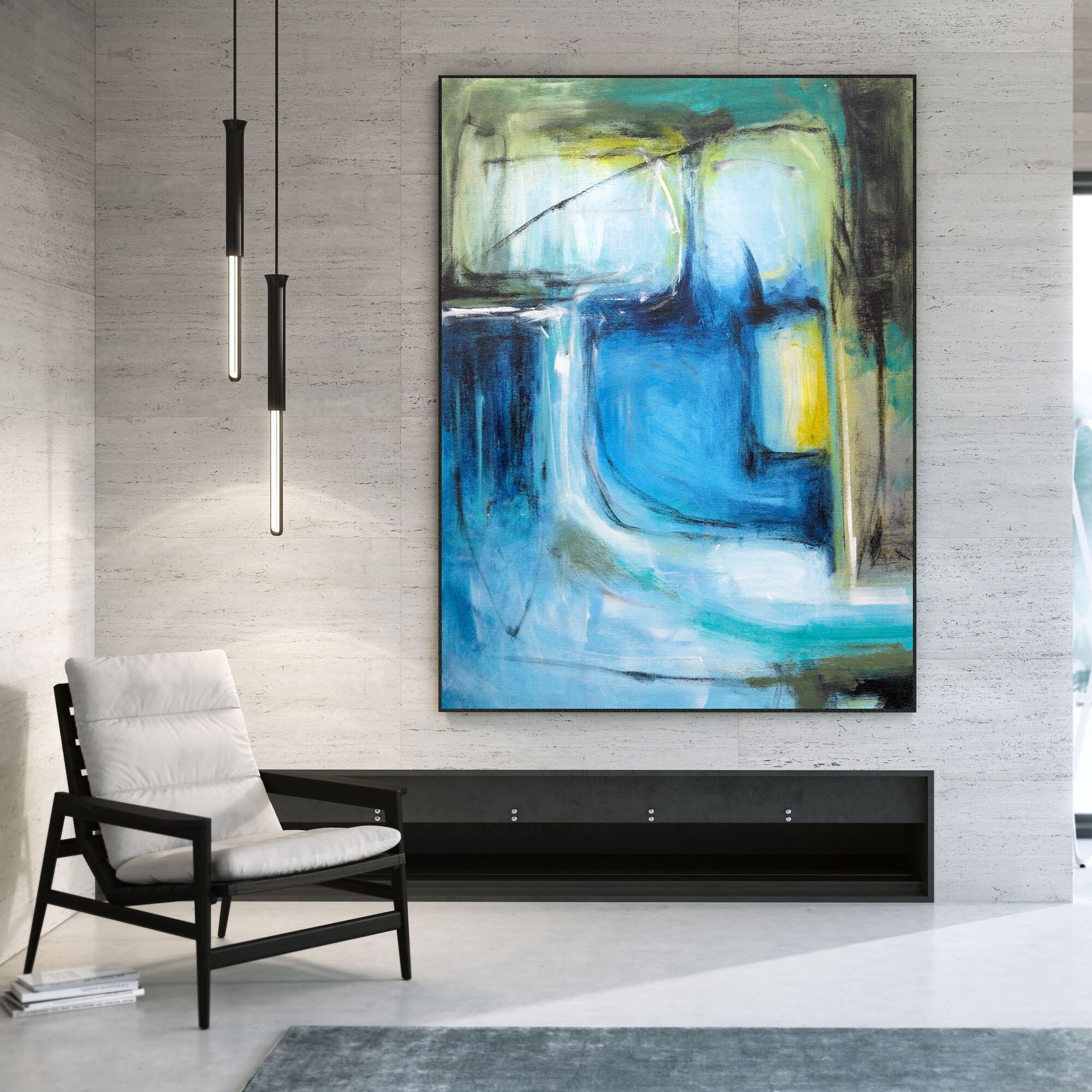 Oversized Wall Art - Handmade Abstract Painting, Modern Wall Decor ...