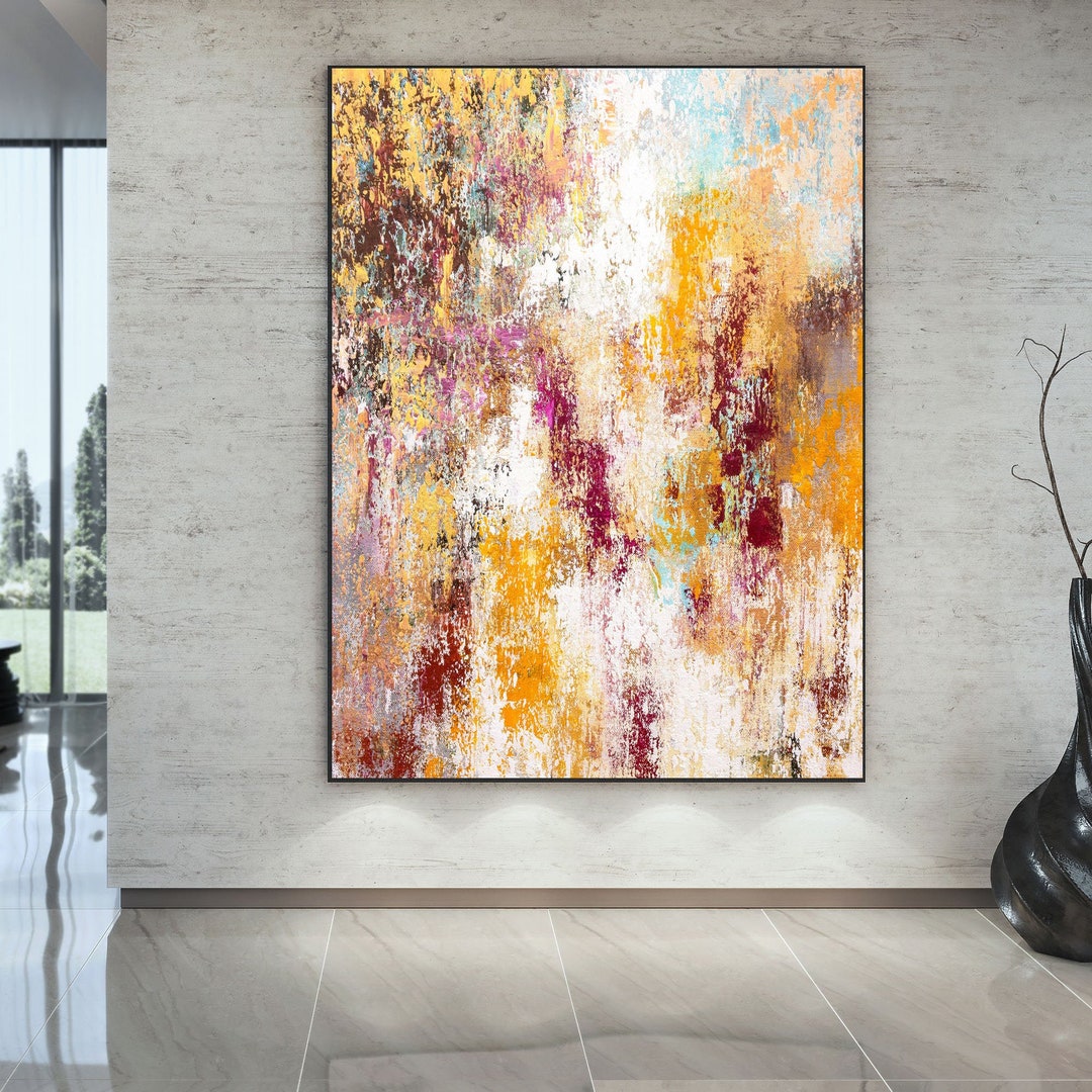 Oversized Wall Art-abstract Canvas Painting, Modern Wall Decor, Extra ...